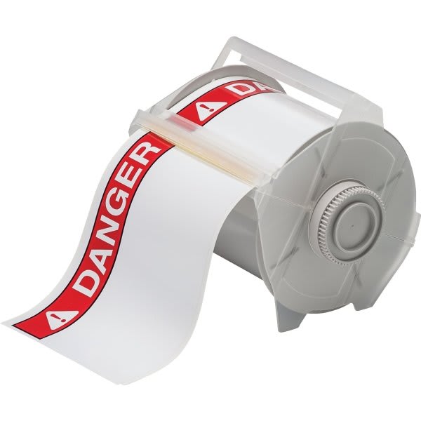 Brady® B30 Series Vinyl Labels with Header 4" H x 6" W ANSI CAUTION ...