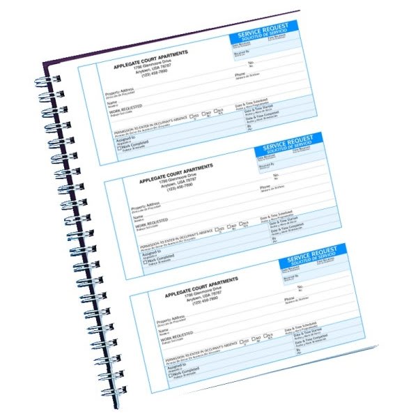 Personalized 2-Part Maintenance Request Book, 3 To A Page | HD Supply