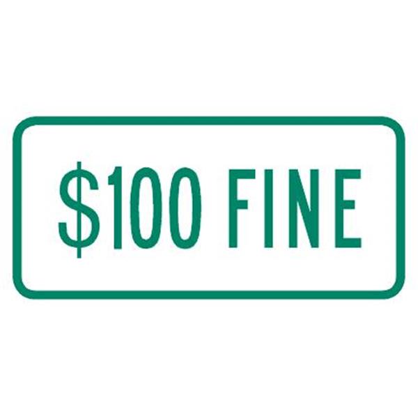 Max Fine 500 Dollar Supplemental Disabled Parking Sign, Reflective, 12 ...