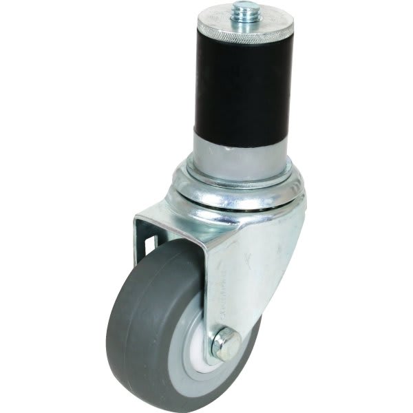 Shepherd 3" Gray Non-Marking Rubber Swivel Caster-3/8 X 1-1/2" Threaded ...
