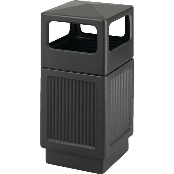 Alpine Industries Outdoor Metal Waste Receptacle - 38 Gallon Black | HD ...