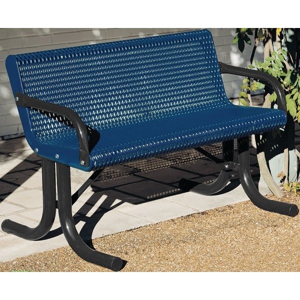 Ultrasite® 72 In. W Capri Courtyard Bench With Back, Portable/surface ...