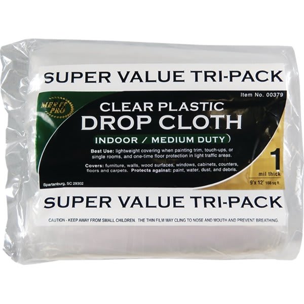 Frost King 9 x 12' 2 Mil Frost King Plastic Drop Cloth, Package Of 3 ...