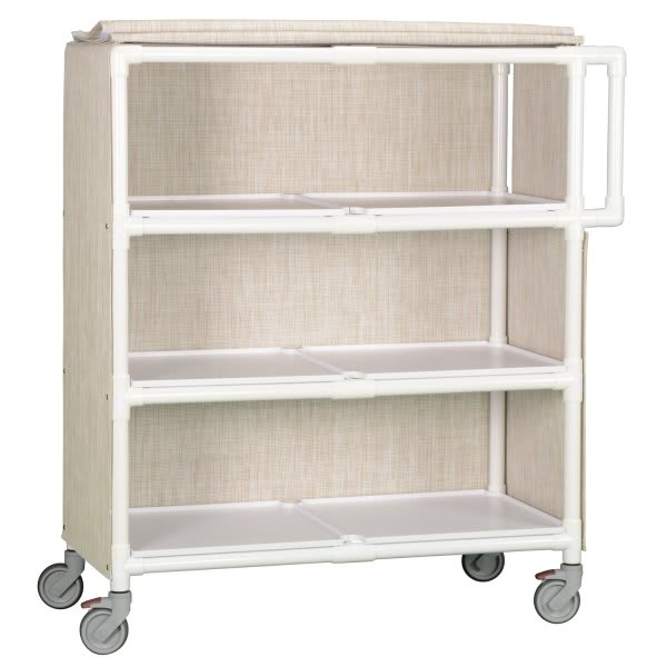 Mjm 3 Shelf Linen Cart With Forest Green Solid Vinyl Cover Shelf Size ...