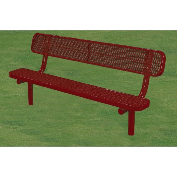 Ultrasite® 6' Portable Park Bench, Thermoplastic Coated Steel, Diamond ...