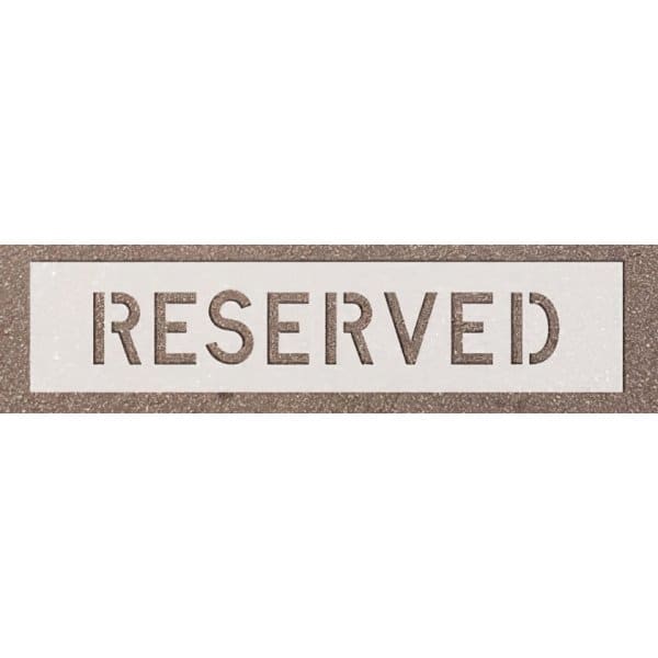 Stock Complete Word Parking Stencil - Reserved, 10 Letters | HD Supply