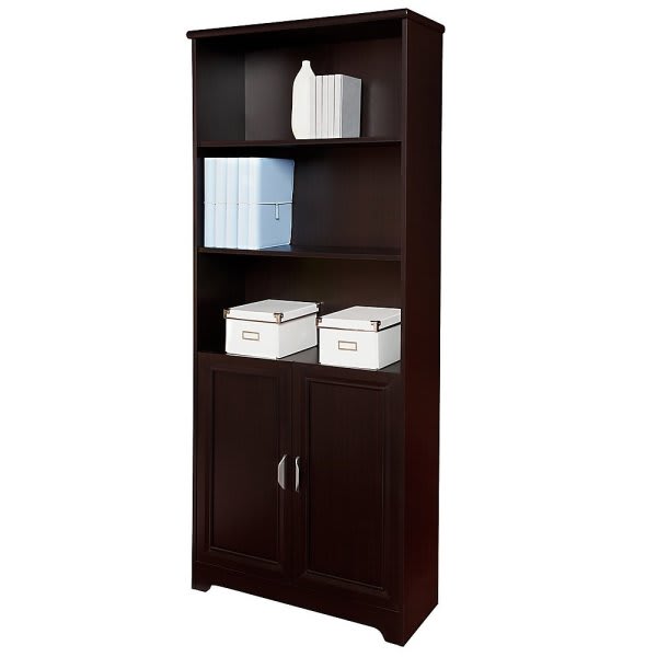 Realspace® Magellan Collection 5-Shelf Classic Cherry Bookcase With ...