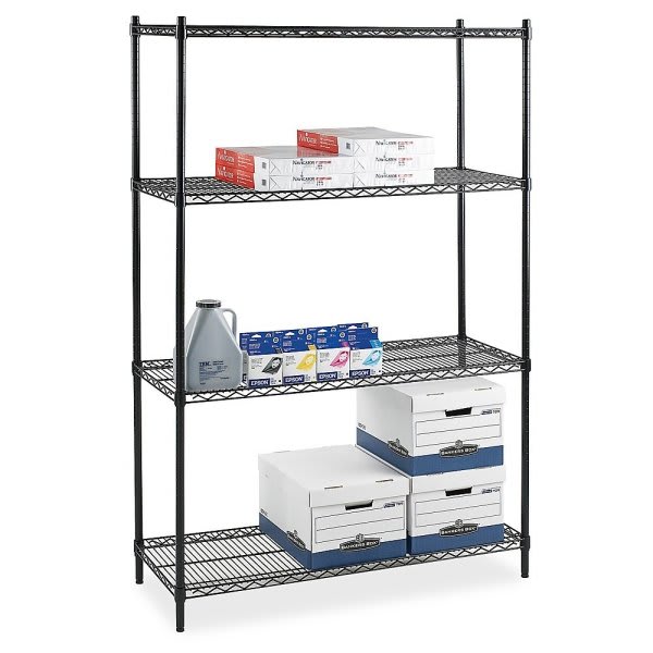 Muscle Rack 5-Tier Shelving Unit In Black, 48 In. W X 72 In. H X 24 In ...