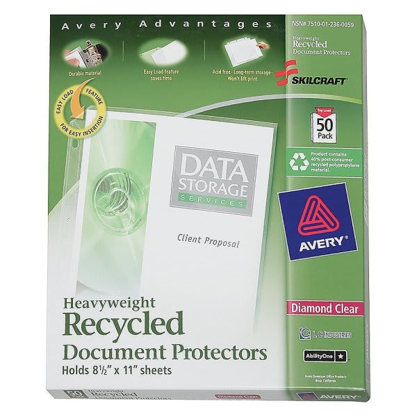 SKILCRAFT Document Protector, 8 1/2 X 11, 7-Hole Punch | HD Supply