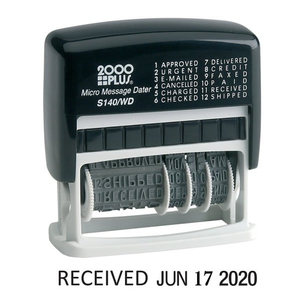 2000 Plus® Easy Select Red Self-Inking Date/Phrase Stamp | HD Supply