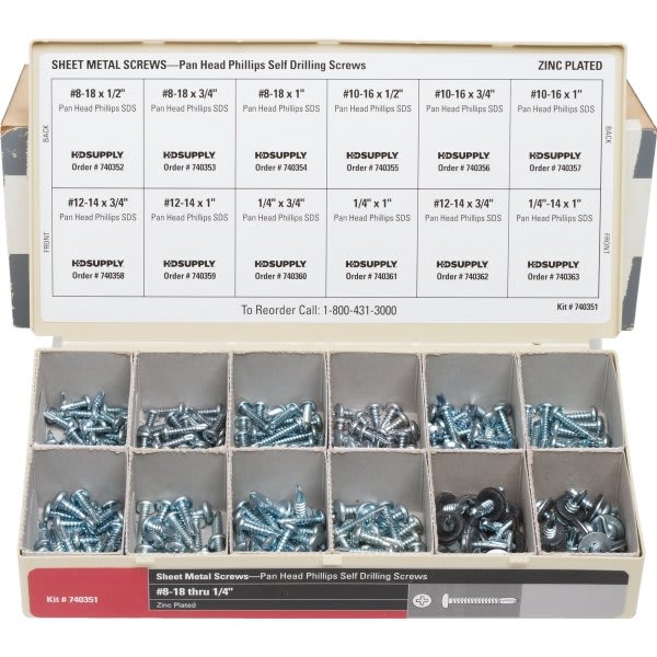 Wellsco Flat Head Phillips Wood Screw Assortment Kit | HD Supply