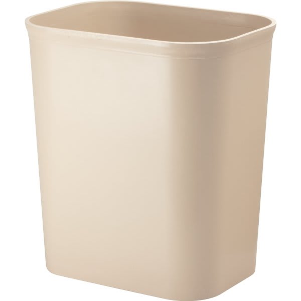Hapco 13 Quart Rectangular Wastebasket Beige Package Of 12 | HD Supply