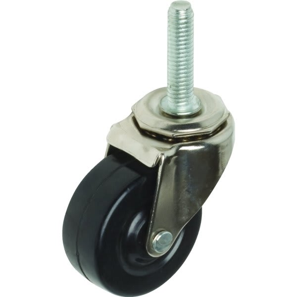 Shepherd 4" Gray Non-Marking Rubber Swivel Caster With Brake - Threaded ...