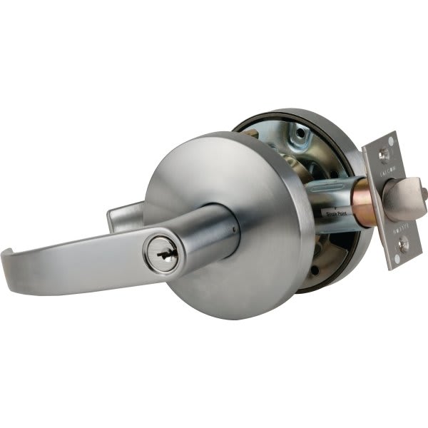 Falcon Storeroom Lock, Dane Lever Satin Chrome, Schlage C Keyway | HD ...