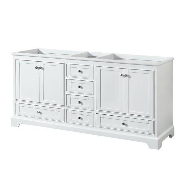 Wyndham Daria White Double Bath Vanity 72" Without Countertop, Sink ...