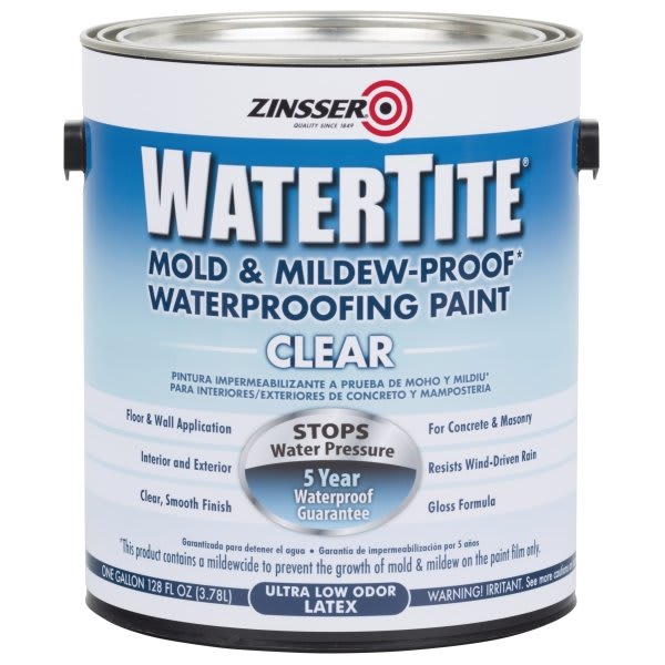 Zinsser 5 Gal WaterTite LX Mold-Proof Waterproofing Paint Matte Bright ...