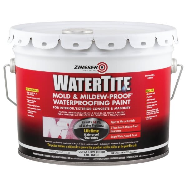 Zinsser 1 Qt Watertite Lx Mold-Proof Waterproofing Paint Matte Bright ...