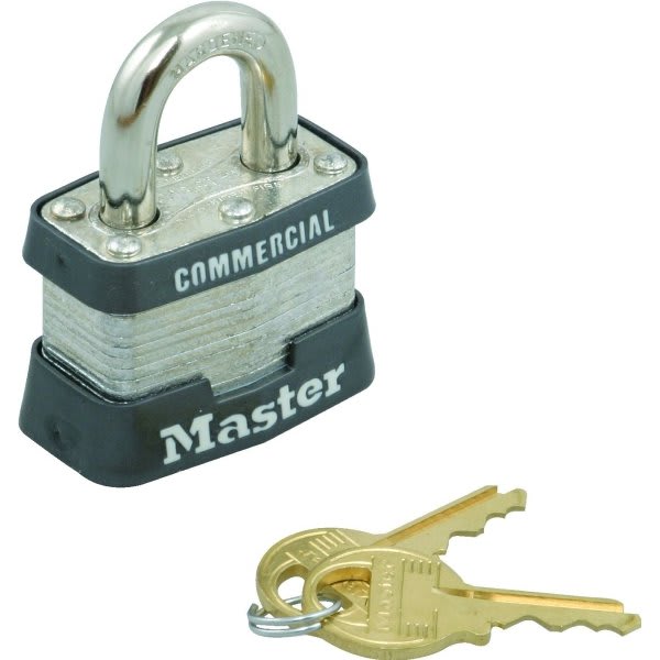 Master Lock No 1 Steel Laminated Padlock 1-1/2" L Shackle Keyed Alike ...