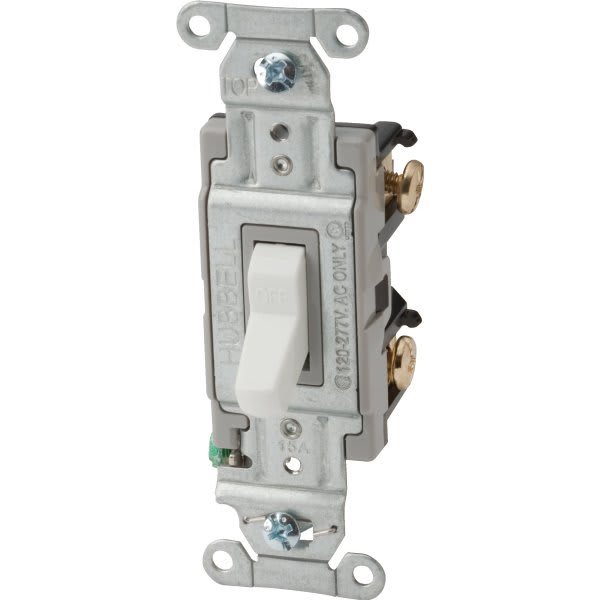 Hubbell-PRO 15 Amp 120/277 VAC 2-Position Wired Toggle Switch (Ivory ...