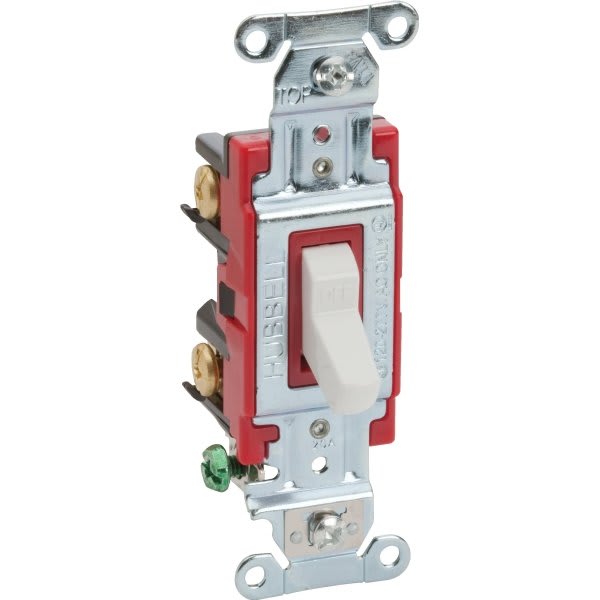 Hubbell-PRO 15 Amp 120/277 VAC 2-Position Wired Toggle Switch (Ivory ...