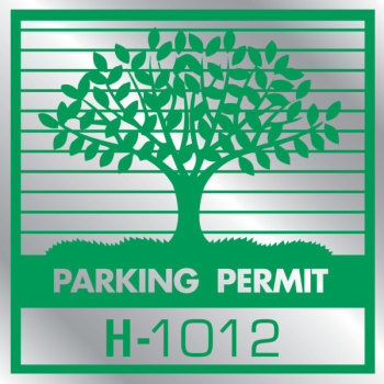 Parking Permit Window Stickers, Green/Silver Foil Tree, Package of 100 ...
