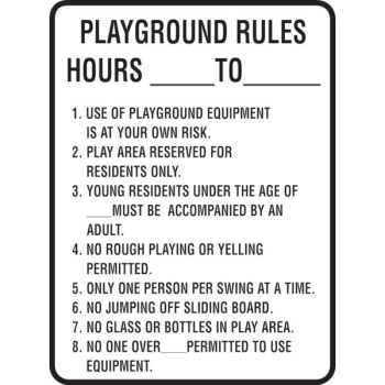 Playground Rules Sign, Reflective, 18 x 24 | HD Supply