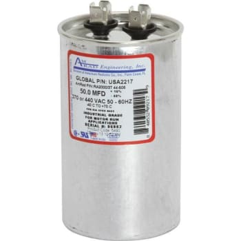 Amrad Engineering 50 MFD 370/440 VAC Round Motor Run Capacitor | HD Supply