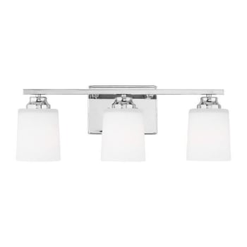 Generation Lighting Vinton 3-Light Chrome Vanity Light With Etched White Shades | HD Supply
