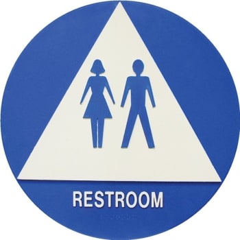 Plastic Round Unisex Restroom Sign | HD Supply