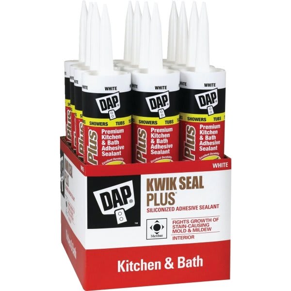 DAP 10.1 Oz Kwik Seal Plus Kitchen and Bath Caulk (White) (12-Count ...