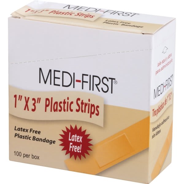 Medi-First® 1 X 3" Plastic Strip Bandage Package Of 100 | HD Supply