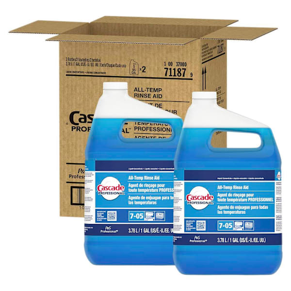 Cascade All-Temp Dishwasher Rinse Aid, Closed-Loop, 1 Gallon, Case Of 2 ...