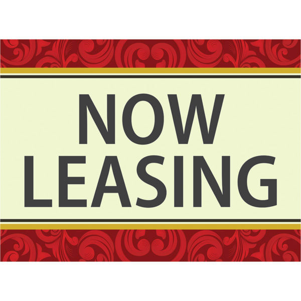 Aluminum Now Leasing Yard Sign, Filigree, 24 x 18 | HD Supply