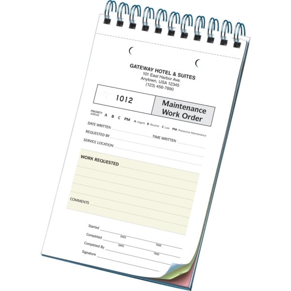 Personalized 3-Part Maintenance Request Book, Standard Design | HD Supply