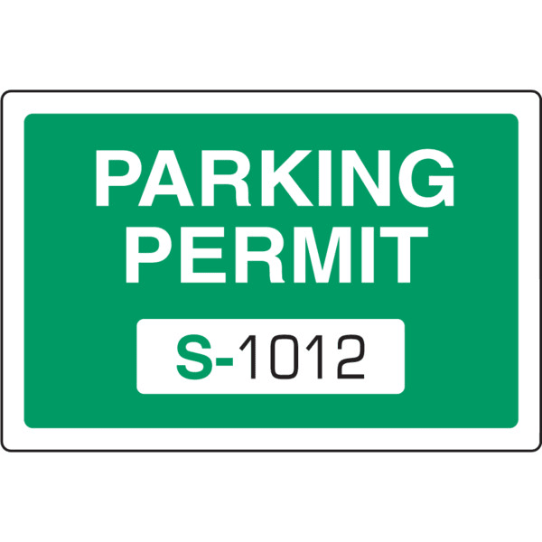 Parking Permit Window Stickers, Green, 3 x 2, Package of 100 | HD Supply
