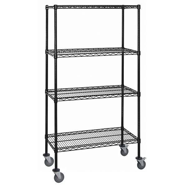 Quantum Storage Systems 4-Wire Shelf Mobile Cart, 24"H X 48"L X 74"H ...