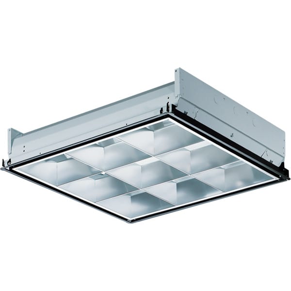 2' X 2' Three-Light 17 Watt T8 Fluorescent 9 Cell Louver Parabolic ...
