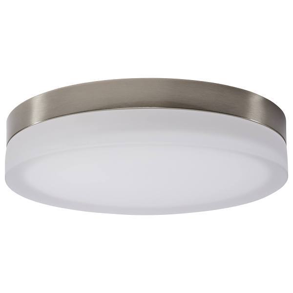 Satco Pi 14in Led Flush Mount Bn Finish Frosted Etched Glass Cct ...