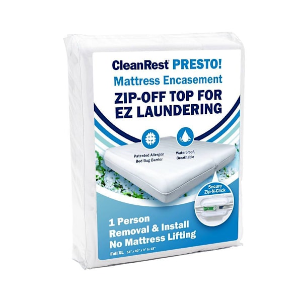 Cleanrest Presto! Zip-Off Top Mattress Encasement Full Xl 54x80x9-18 ...