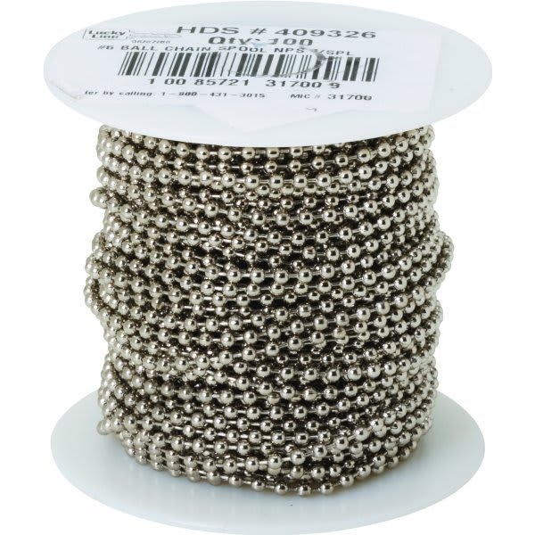 100' #6 Nickel Plated Steel Chain | HD Supply