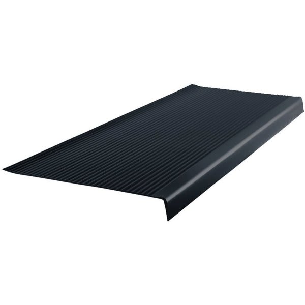 Roppe 12 X 3.5 Ft Black Ld Ribbed Vinyl Square Nose Stair Tread | HD Supply