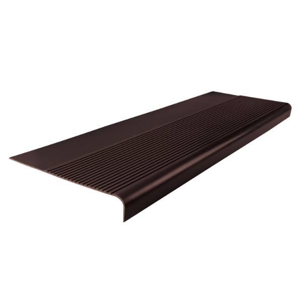Roppe 12-1/4 X 4 Ft Brown Ld Ribbed Rubber Round Nose Stair Tread | HD ...