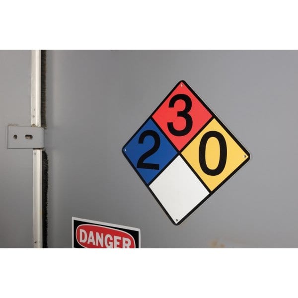 Brady® NFPA Placard Sign 11" H x 11" W Fiberglass Black/Blue/Red/Yellow ...